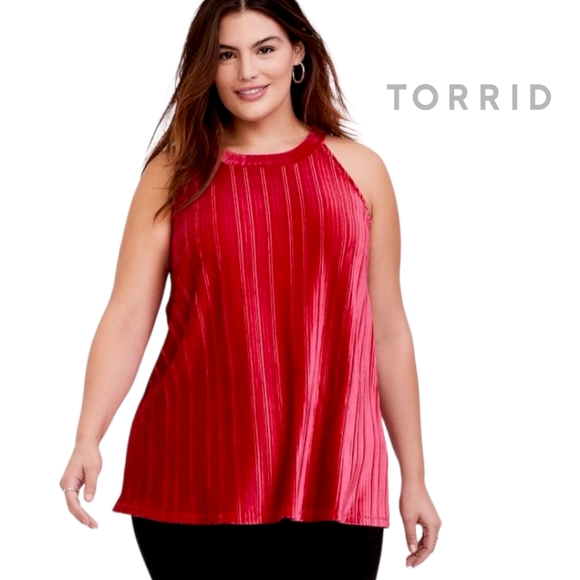 torrid | Tops | Torrid Red Pleated Tank Top | Poshmark